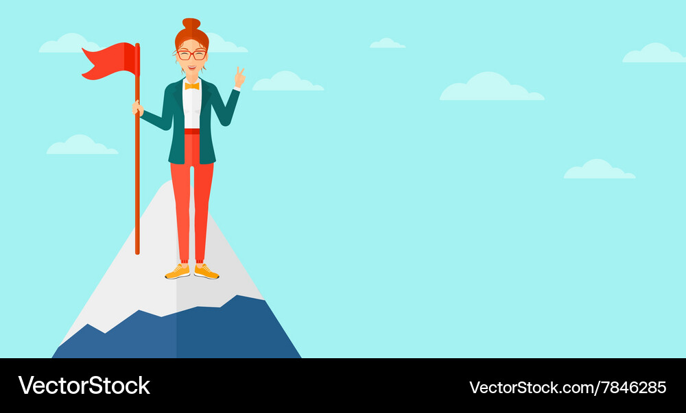 Cheerful leader woman Royalty Free Vector Image