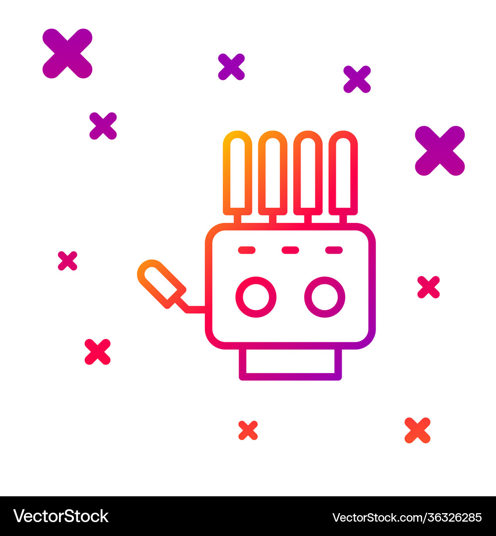 Color line mechanical robot hand icon isolated Vector Image