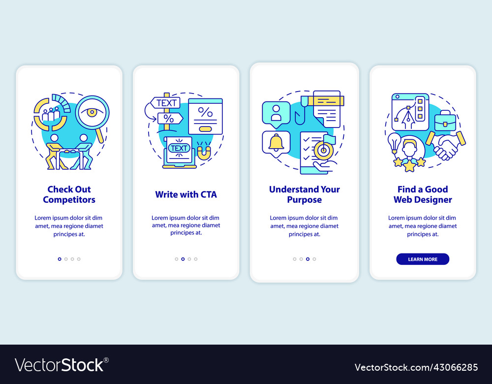 Creating website dos onboarding mobile app screen Vector Image