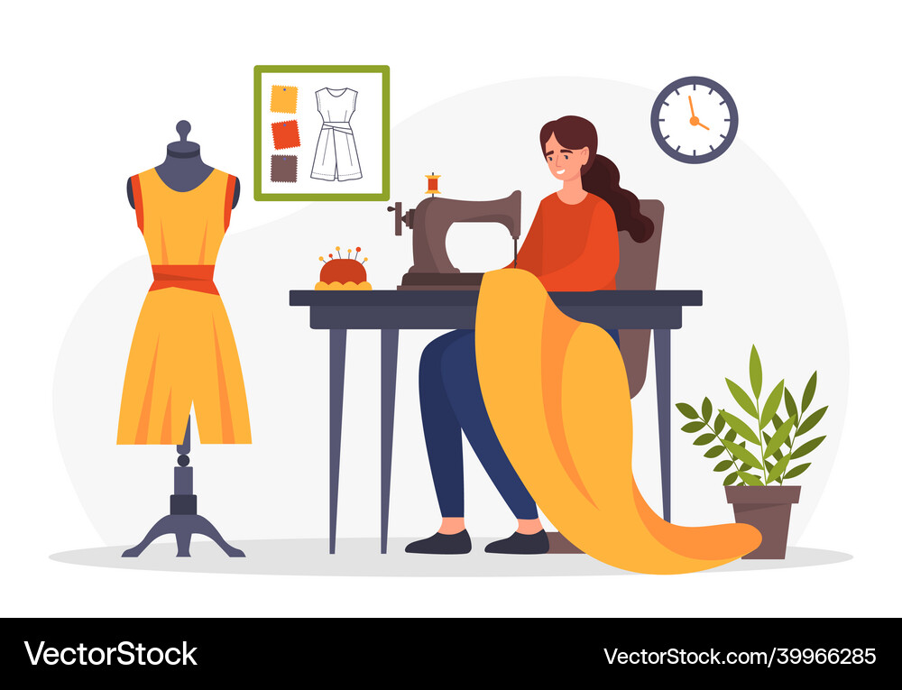 Fashion designer at work Royalty Free Vector Image