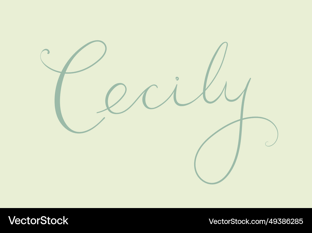 Female name cecily handwritten lettering Vector Image