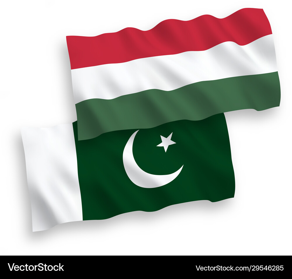 Flags pakistan and hungary on a white Royalty Free Vector