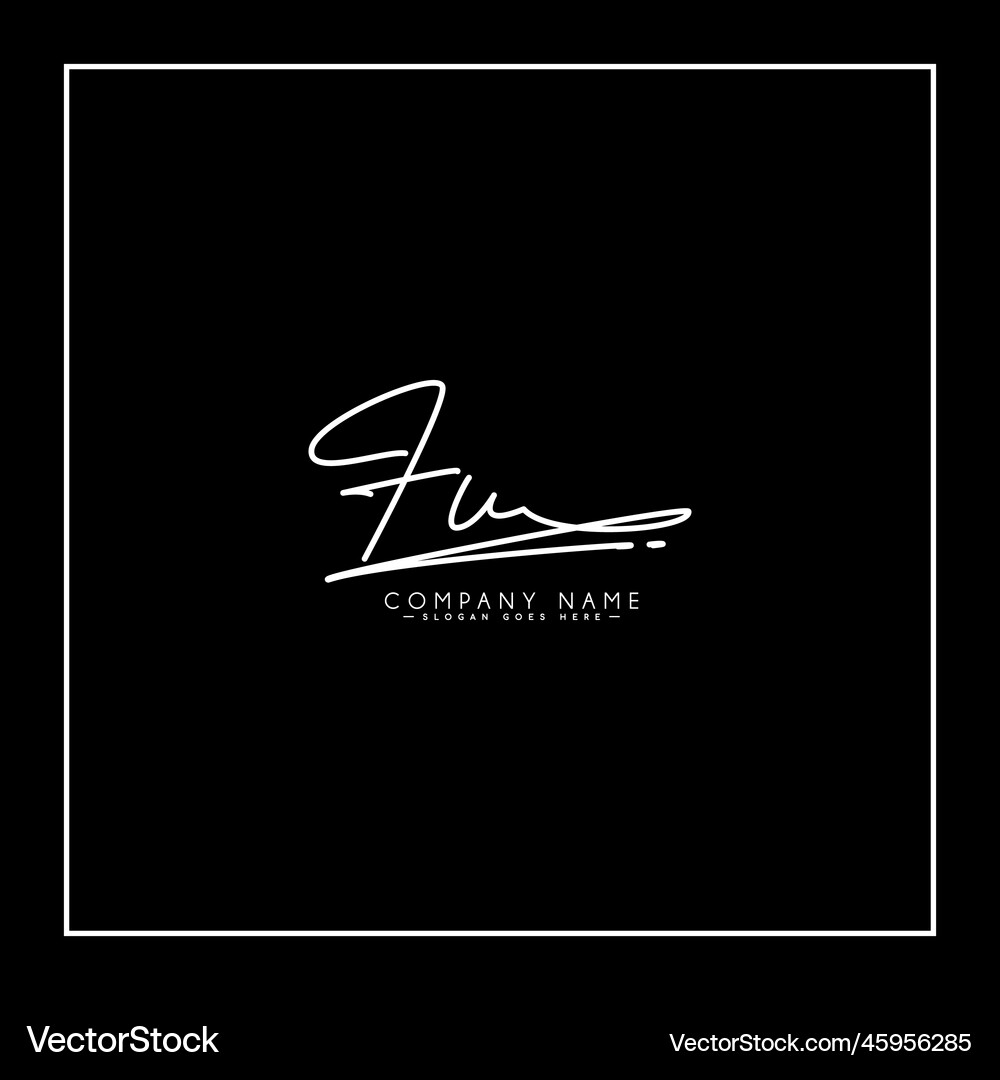 Fu signature logo - handwritten template Vector Image