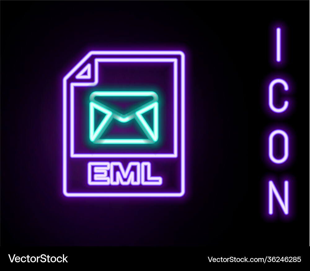 Glowing neon line eml file document download eml Vector Image