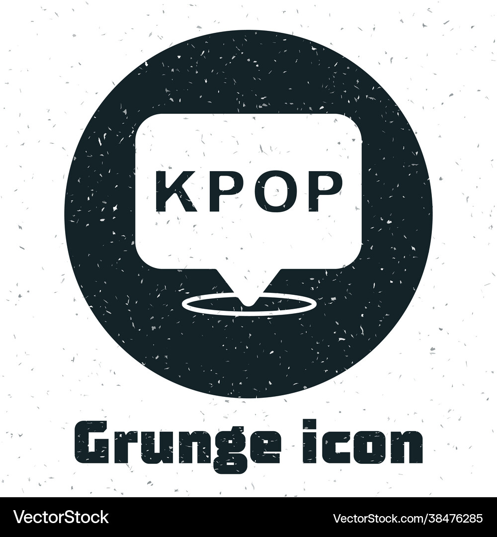 Grunge k-pop icon isolated on white background Vector Image