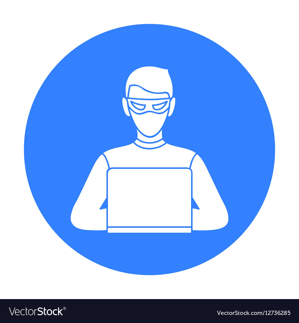 Hacker icon in black style isolated on white Vector Image