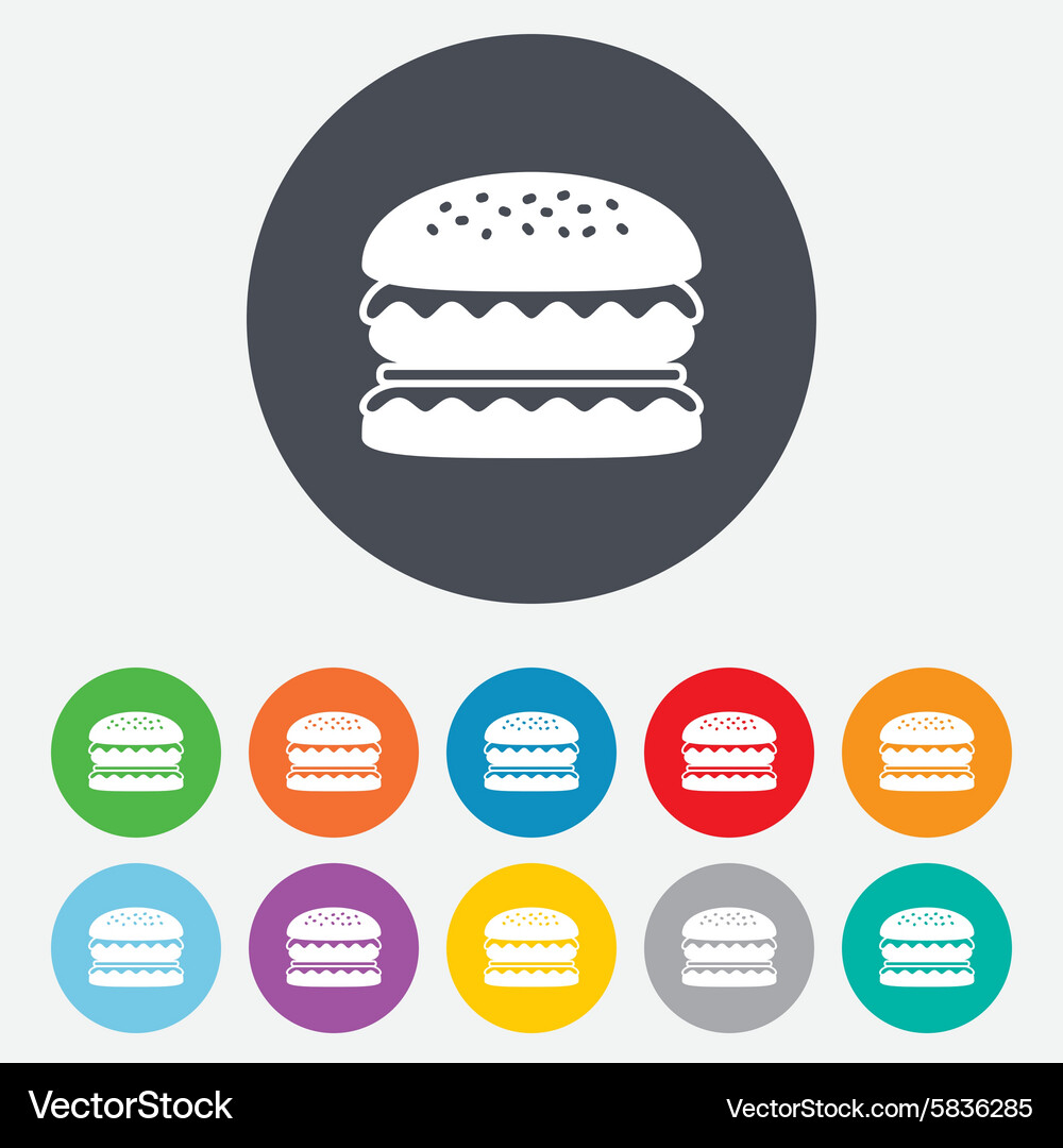 Hamburger icon burger food symbol Royalty Free Vector Image