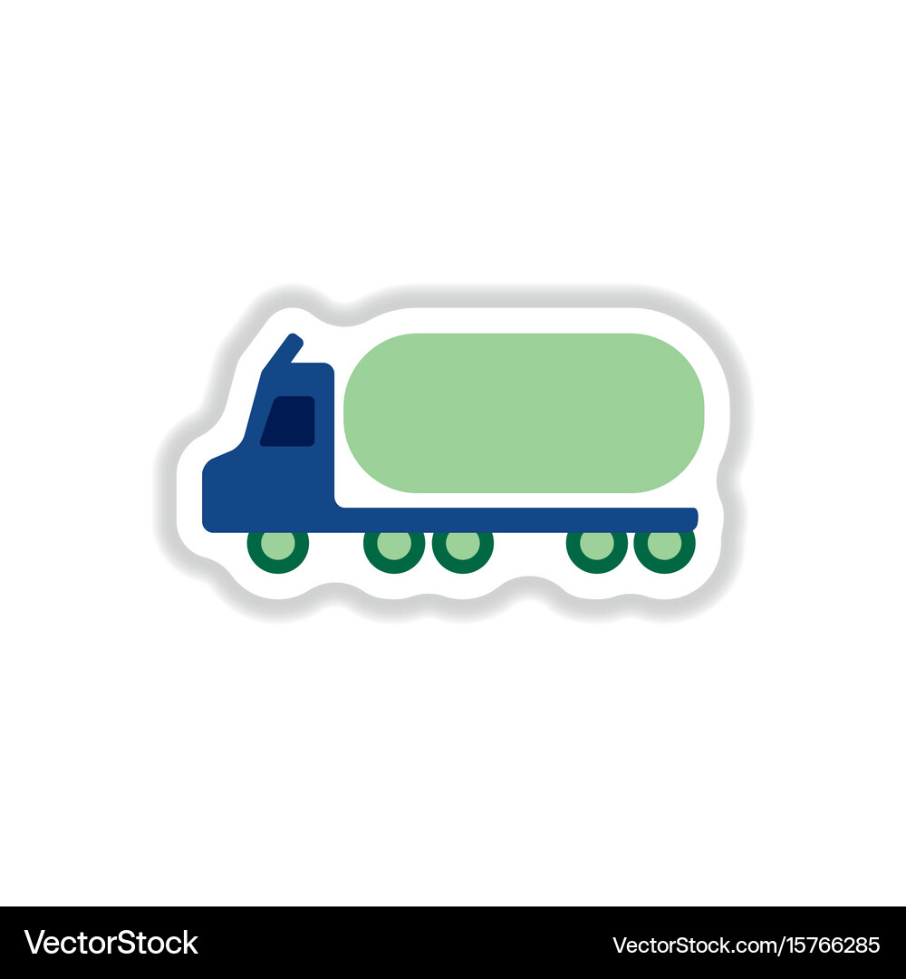 In paper sticker style tank Royalty Free Vector Image
