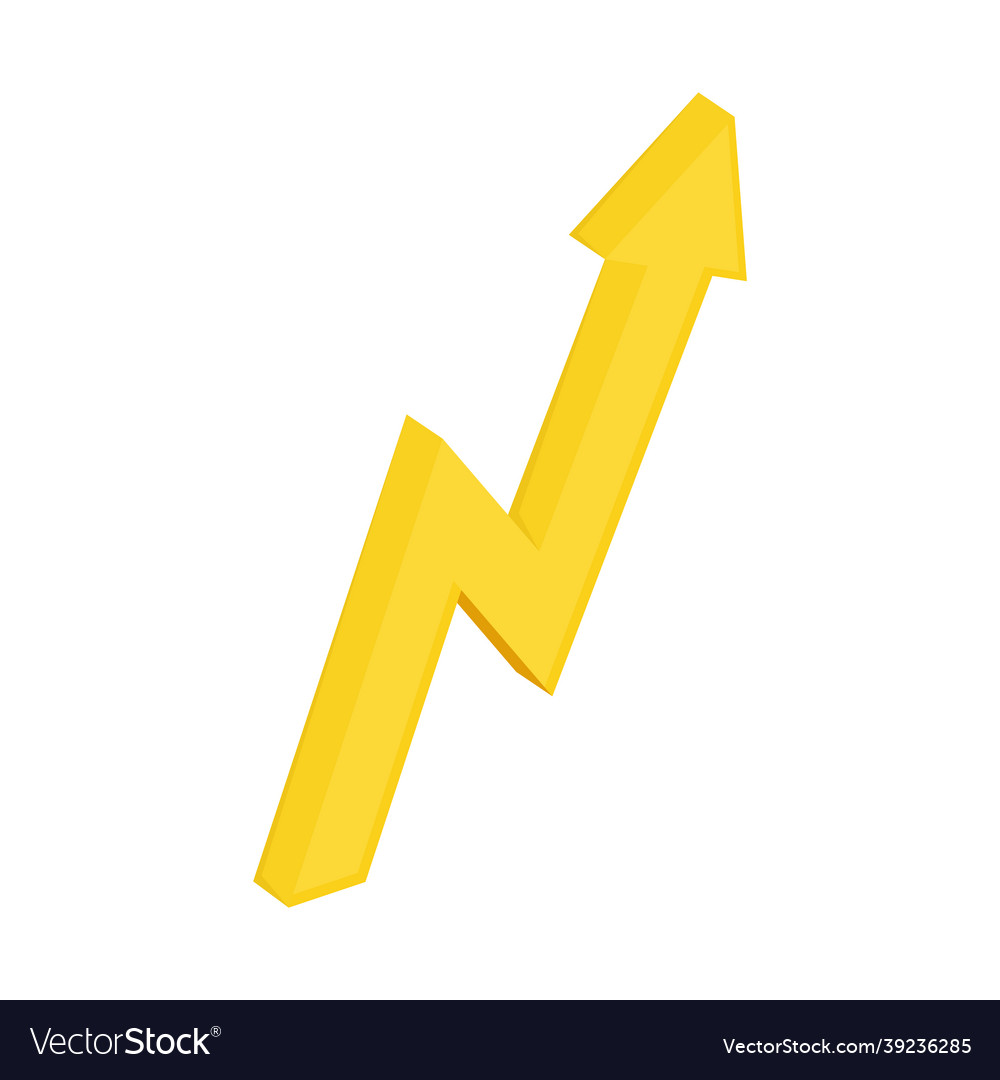 Isometric increase arrow Royalty Free Vector Image