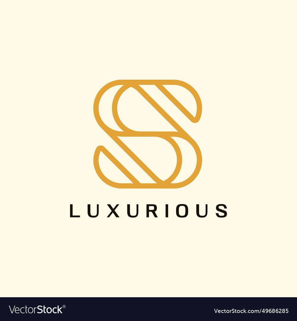 Letter s luxury logo design Royalty Free Vector Image