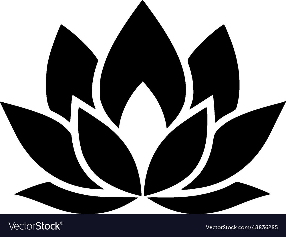 Minimalist Lotus Flower Silhouette Royalty Free Vector Image