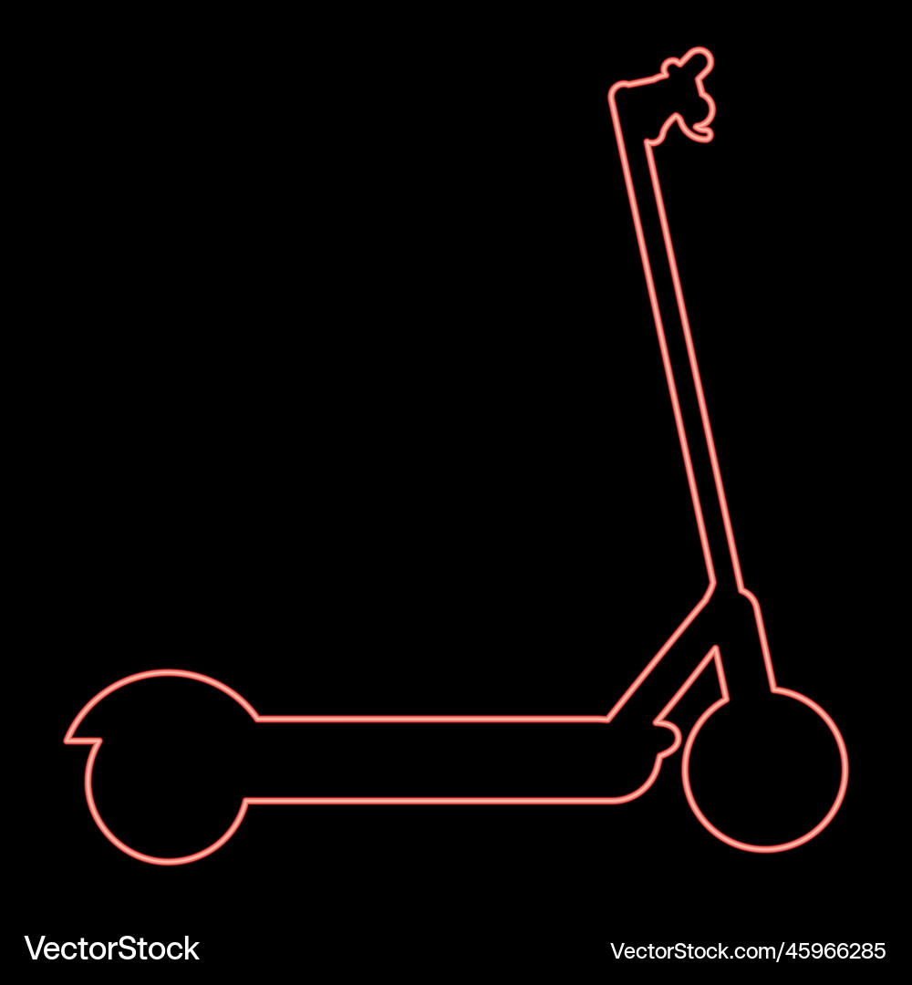 Neon scooter electric modern technology kick eco Vector Image