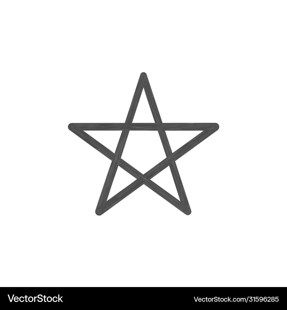 Painted hand drawn linear star stock isolated on Vector Image