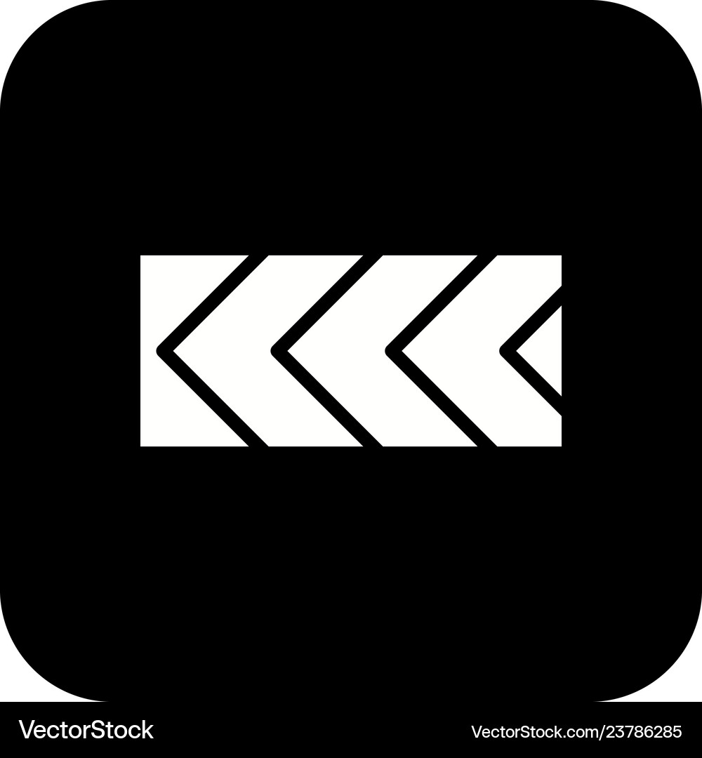Sharp deviation of route to left road sign icon Vector Image