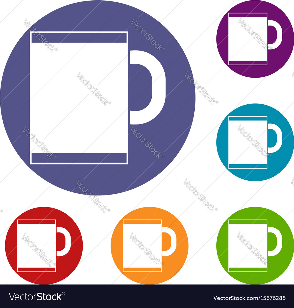 Tea mug icons set Royalty Free Vector Image - VectorStock