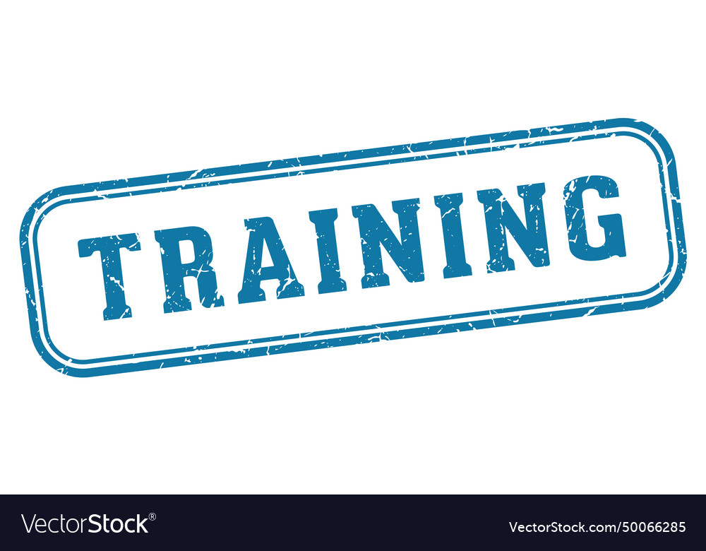 Training stamp training rectangular stamp on Vector Image