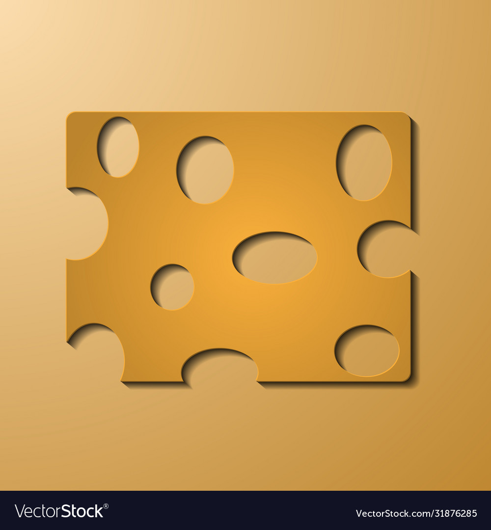 Triangular Piece Cheese Icon 3d Royalty Free Vector Image