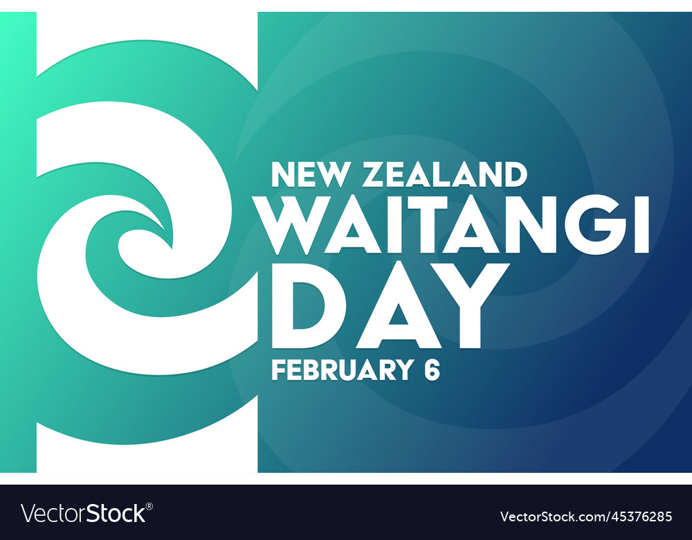 Waitangi day new zealand february 6 Royalty Free Vector