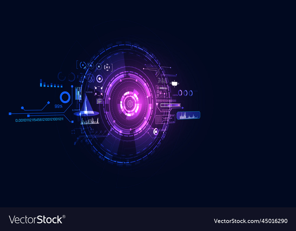 Abstract circle digital hud interface computing Vector Image
