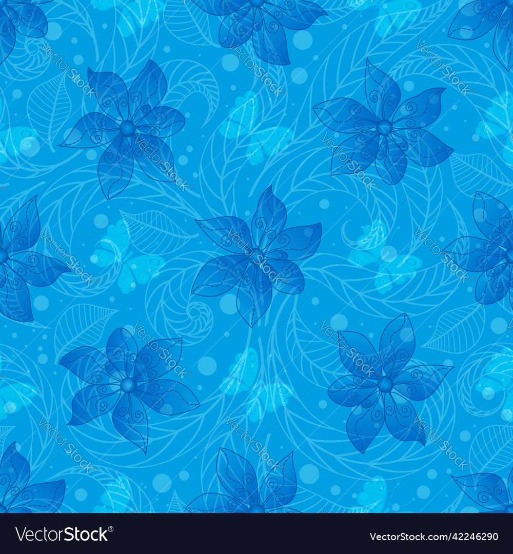 Delicate blue spring seamless pattern Royalty Free Vector