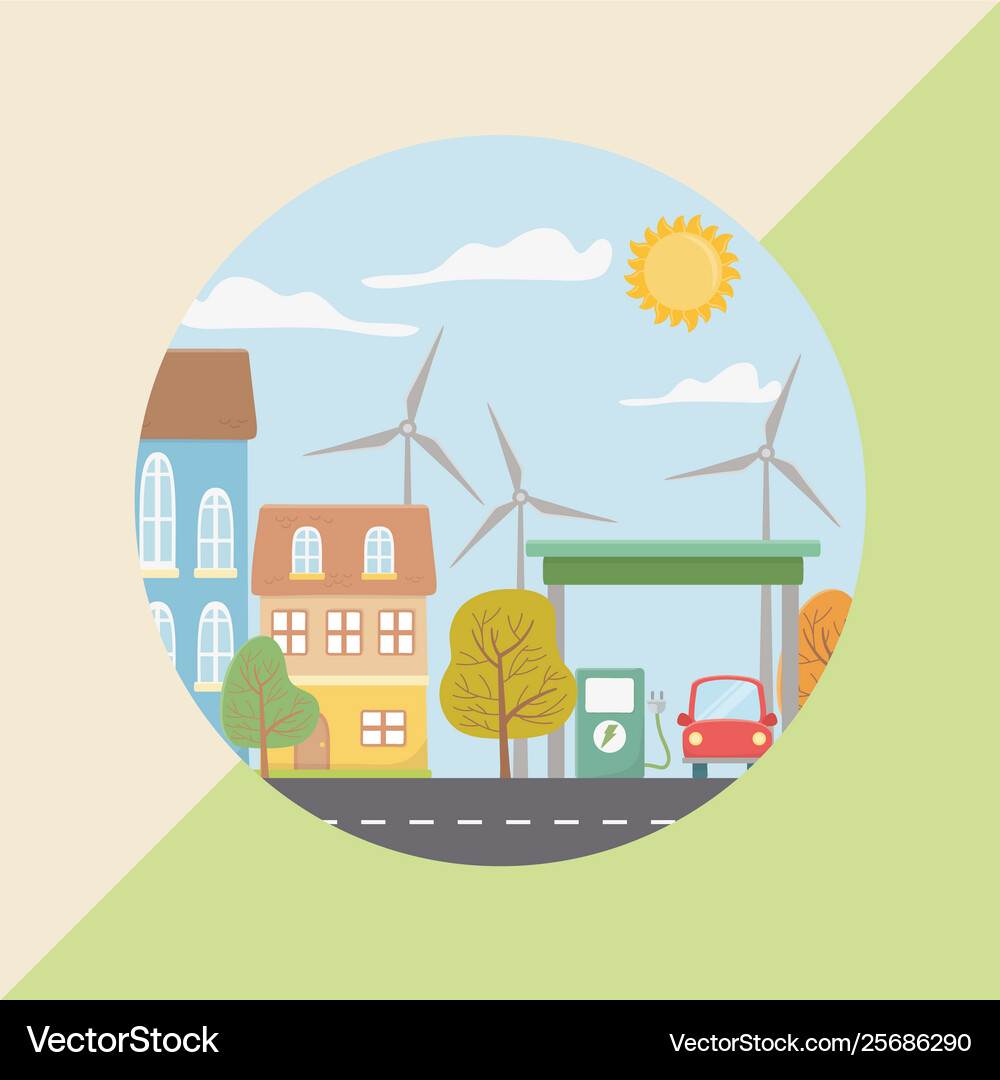 Eco city and save planet design Royalty Free Vector Image