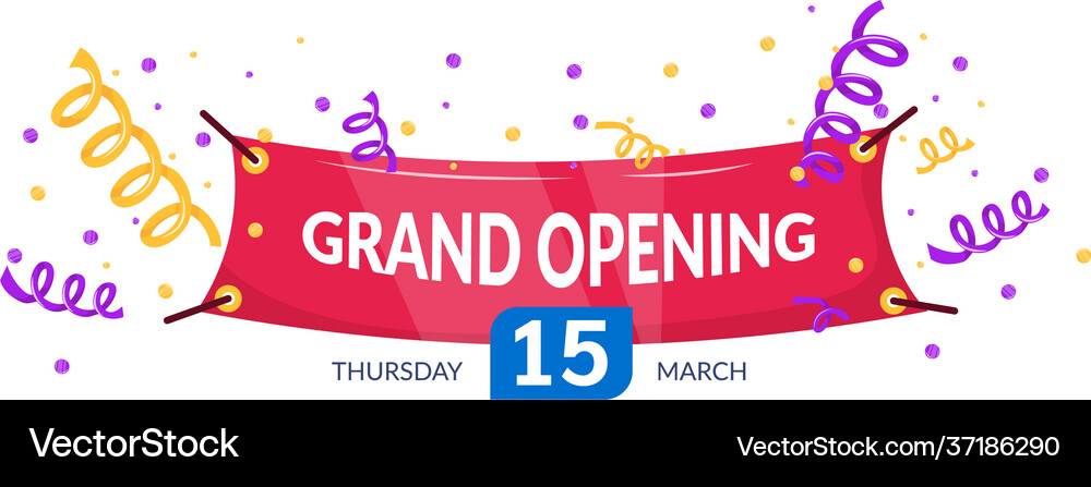 Grand opening label typography graphic design Vector Image