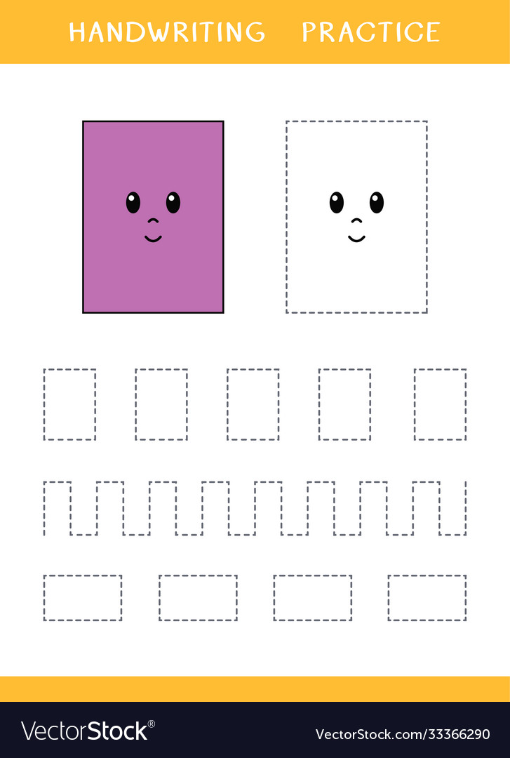 Handwriting practice sheet Royalty Free Vector Image