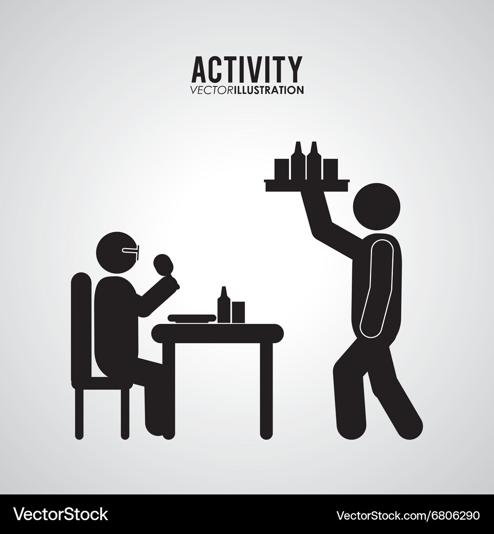 Pictograph doing activity design Royalty Free Vector Image