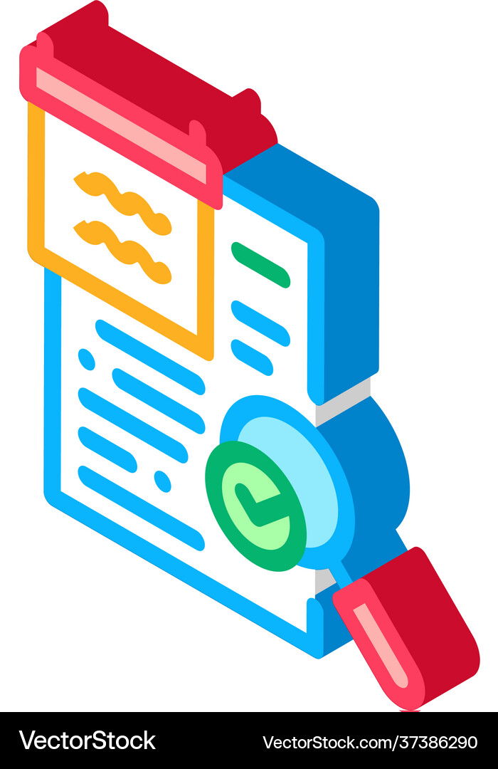 Researching and accepting finance audit isometric Vector Image