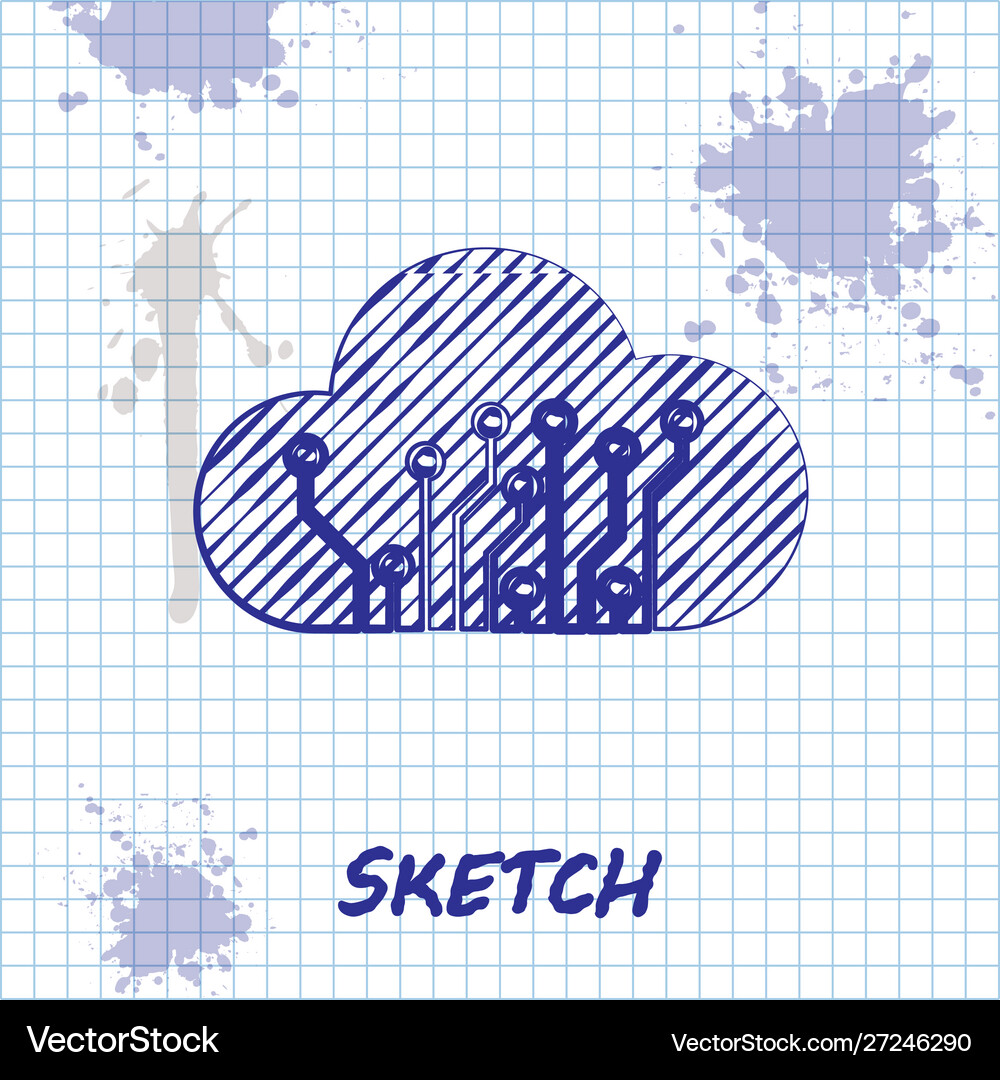 Sketch line internet things icon isolated Vector Image