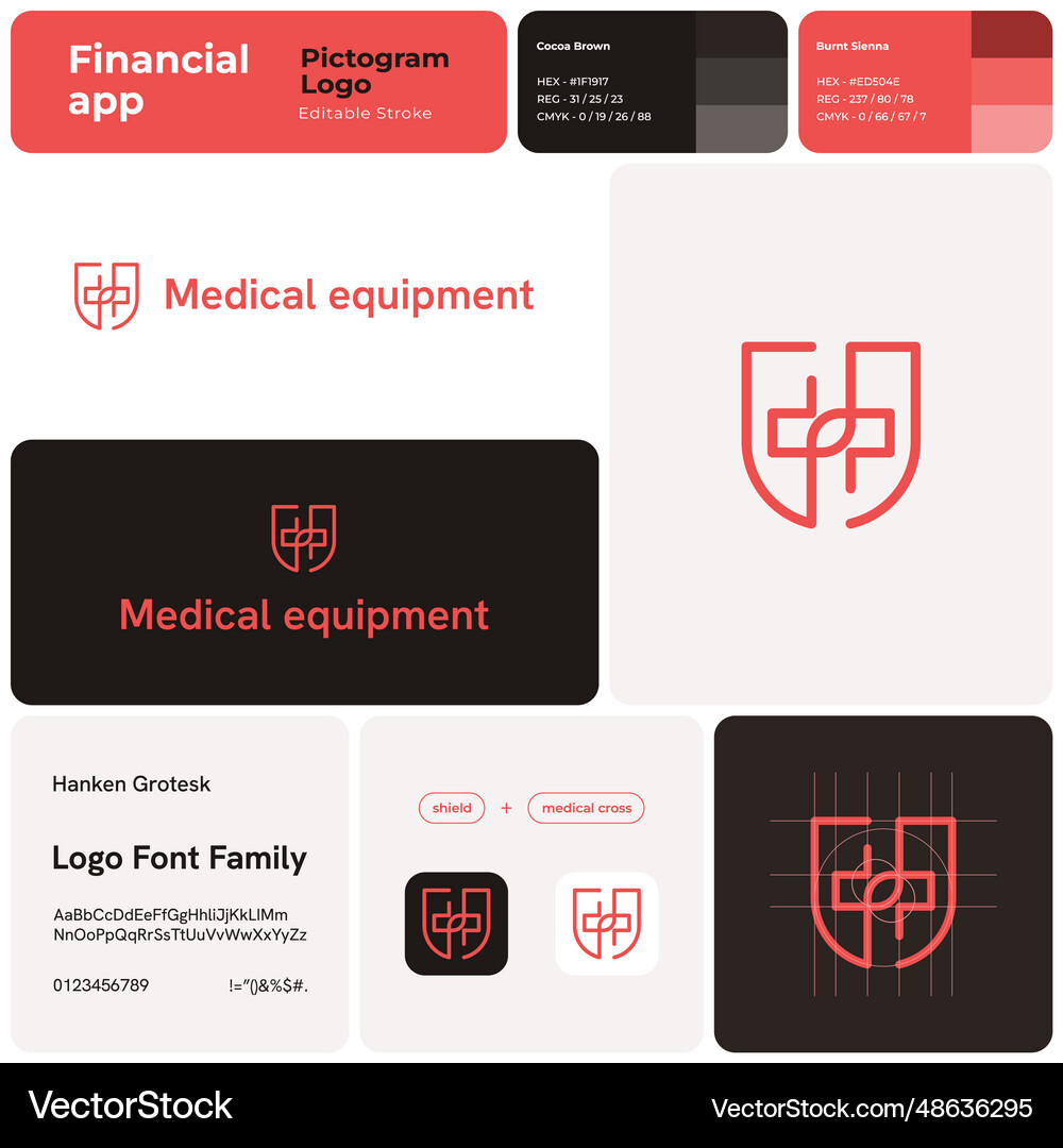 2d medical equipment branding template Royalty Free Vector