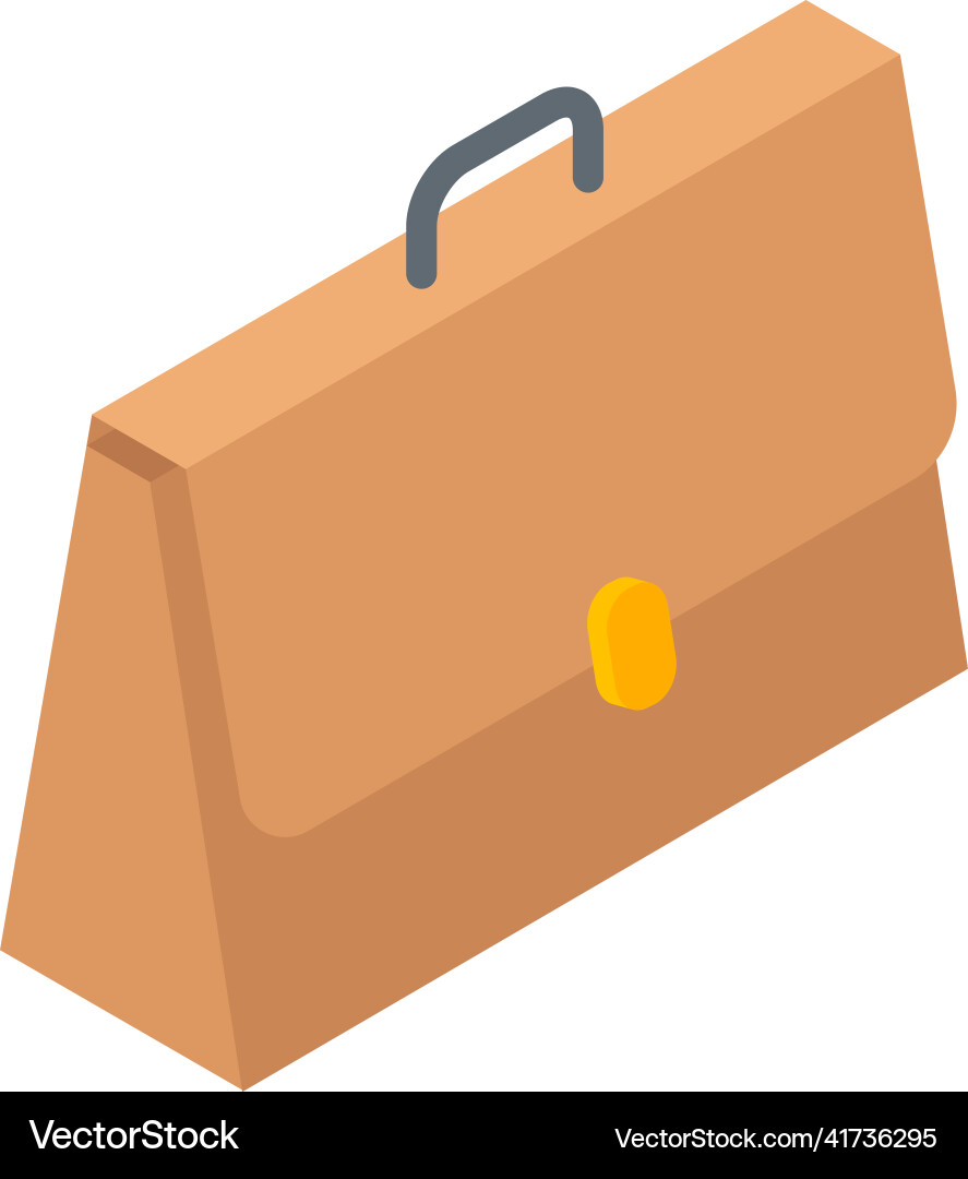 Brown business briefcase with handle for paper Vector Image