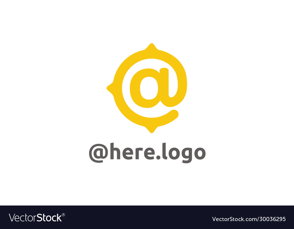 Compass At Path Email Logo Design Royalty Free Vector Image
