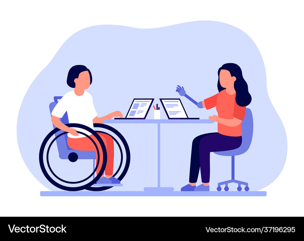 Employee people with disabilities and inclusion Vector Image