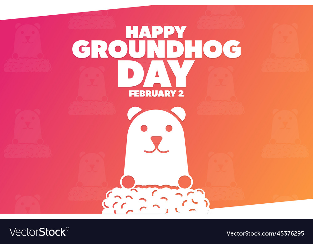 Happy groundhog day february Royalty Free Vector Image