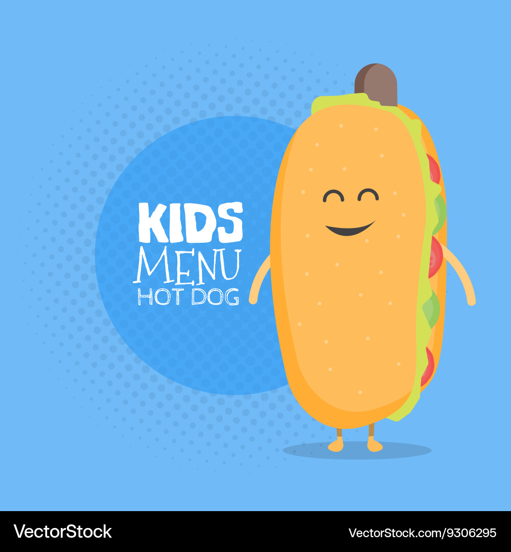 Kids restaurant menu cardboard character funny Vector Image