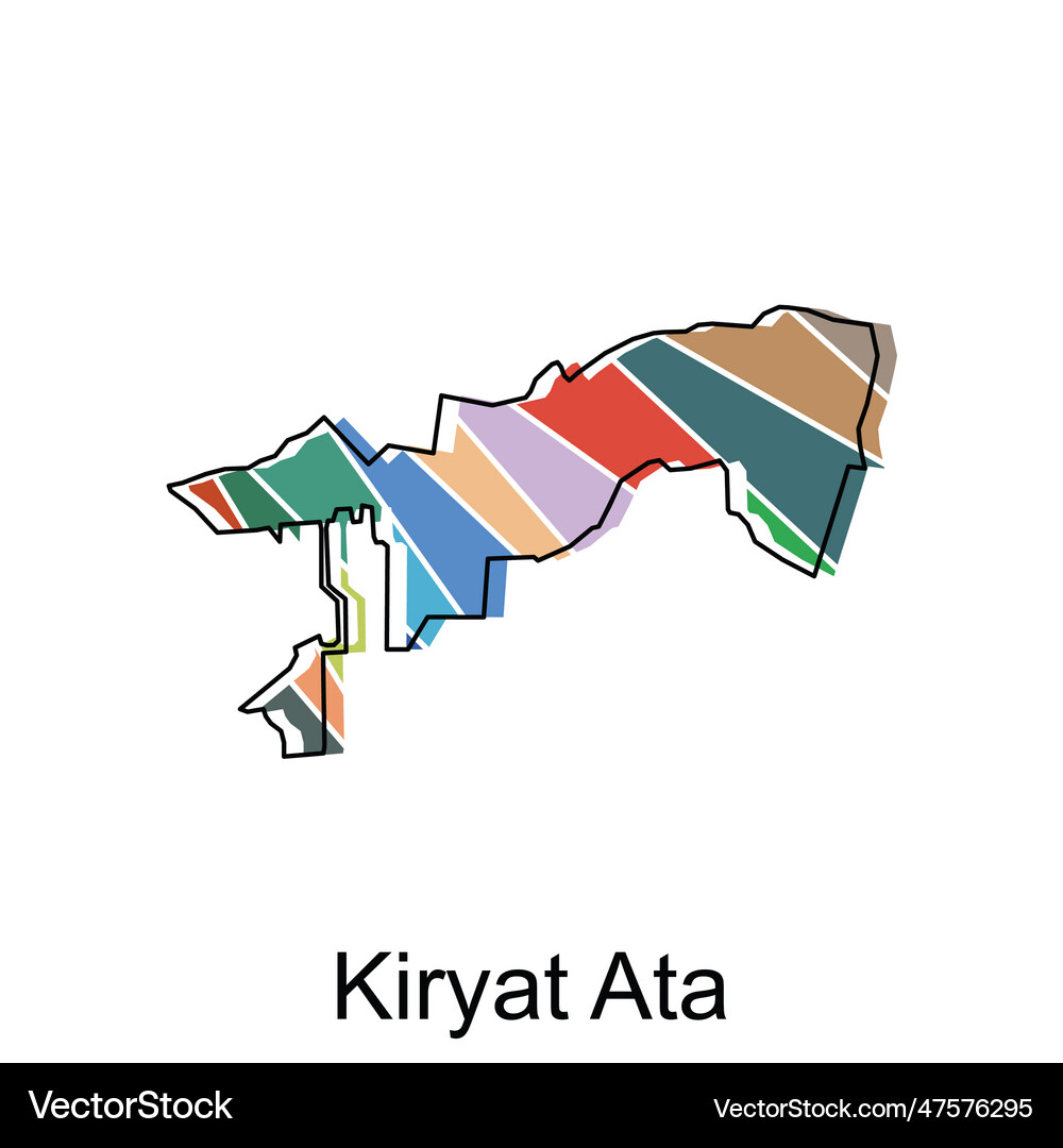 Kiryat ata map territory icon israel map icon Vector Image