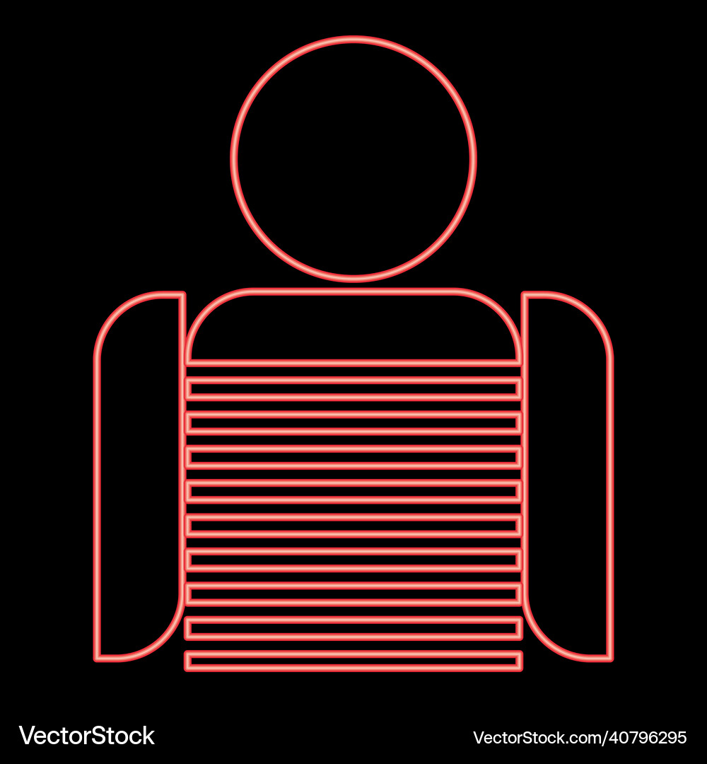 Neon seaman red color image flat style Royalty Free Vector