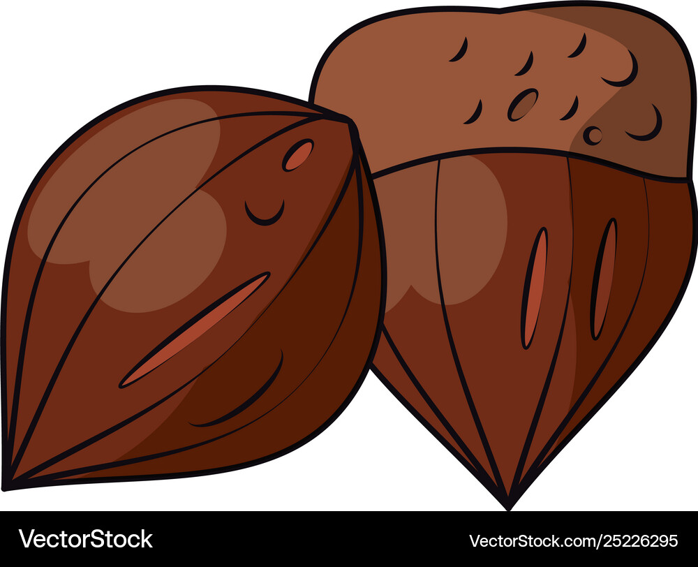Nuts natural food cartoon Royalty Free Vector Image