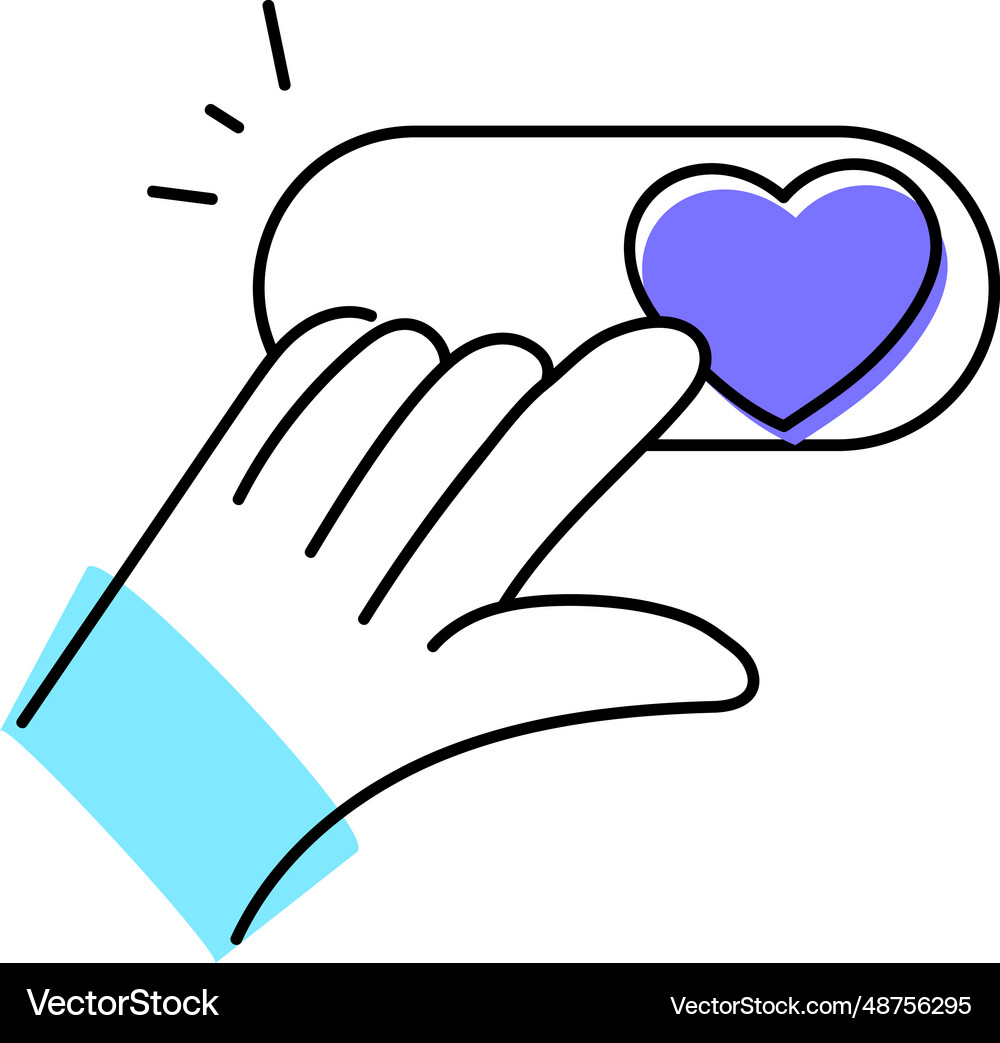 Premium doodle icon of heart button Royalty Free Vector