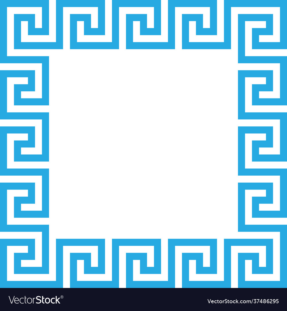 Rectangle frame with seamless meander pattern Vector Image