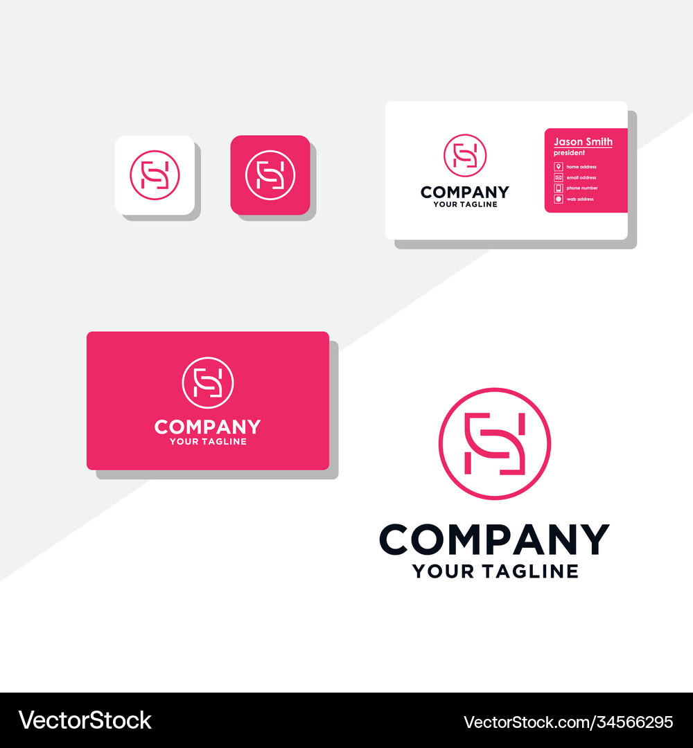 S concept logo design business card Royalty Free Vector