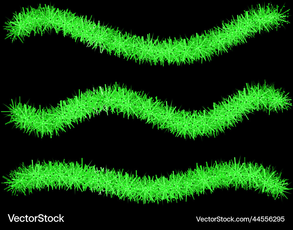 Set of green christmas chains Royalty Free Vector Image