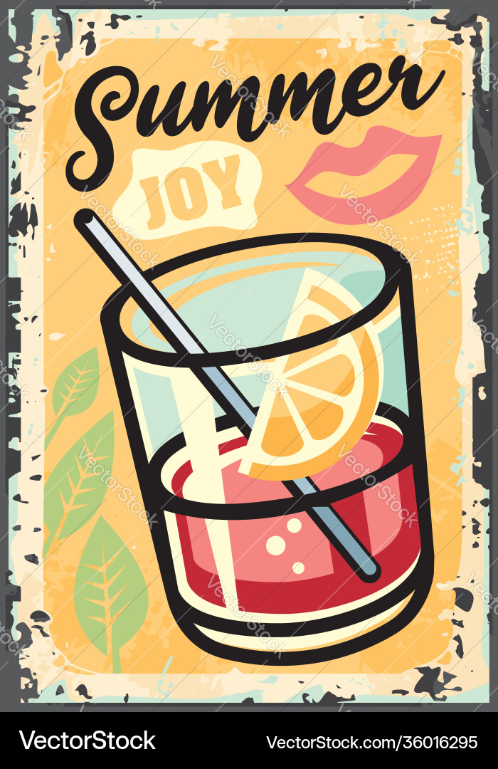 Summer joy tropical theme with exotic juice Vector Image