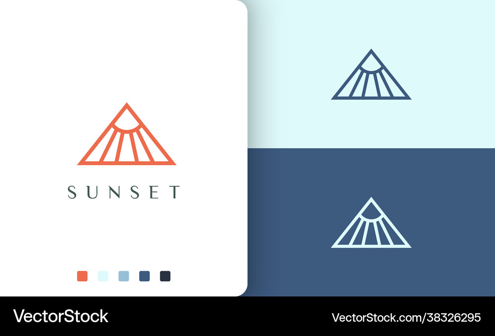Triangle sun or energy logo in unique and modern Vector Image