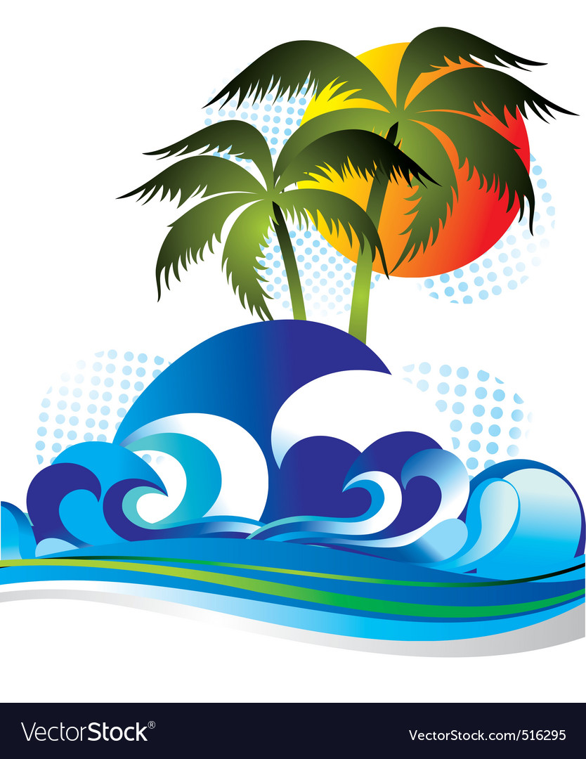 Tropical Wave Pattern Royalty Free Vector Image