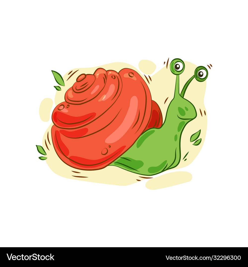 Cartoon with a snail isolated Royalty Free Vector Image