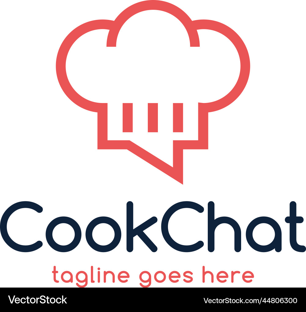 Circle color cook chef chat logo design Royalty Free Vector