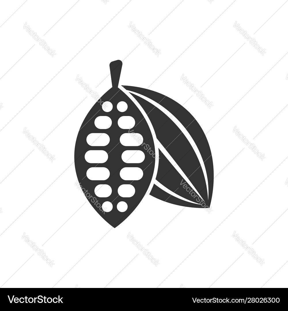 Cocoa bean icon in flat style chocolate cream Vector Image