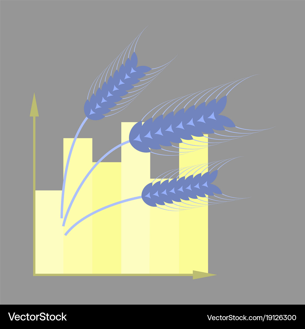 Flat icon on stylish background wheat infographics